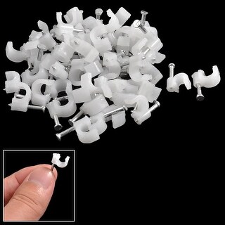 60 Pcs Wall Mount 5mm Dia Electric Cable Circle Nail Clips Fasteners ...