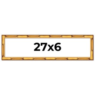 27x6 Frame Gold Bamboo Solid Wood Picture Frame | 1 Inch Moulding - Bed ...