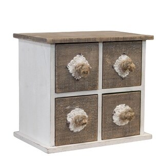 9.75" Brown and White Distressed Rectangular Jewelry Box - Bed Bath ...