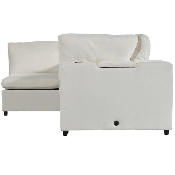 Modular 4 Seater Sofa with USB Charge Ports and Wireless Charging - On ...