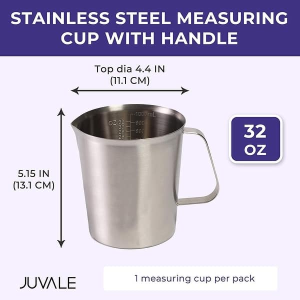 Stainless Steel Measuring Cup 32oz/1000ml Pitcher with Marking and with ...