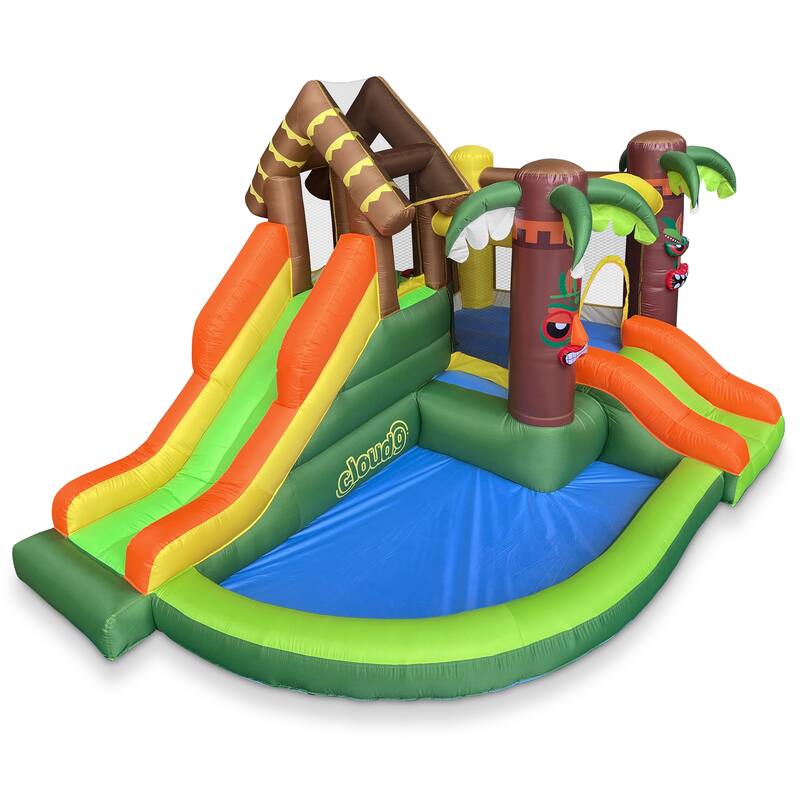 Jungle Bounce House for Kids w Blower Two Slides Large Jump Area ...