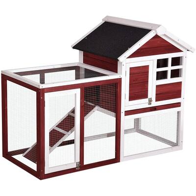 Lovupet Rabbit Hutch Indoor Outdoor, Bunny Cage Hutch for 2 Bunnies ...