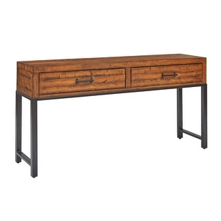 60-inch Wide Console Table with 2 Drawers, Antique Brown - Bed Bath ...