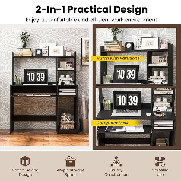 Gymax Computer Desk w/ Charging Station 43.5'' Gaming Table - Bed Bath ...