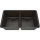 Lexicon Platinum Quartz 50/50 Double Equal Bowl Kitchen Sink - Bed Bath ...