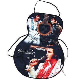 Elvis Presley King of Rock Guitar-Shaped Kitchen and BBQ Apron - 28.25 ...