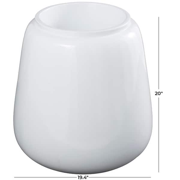 White Resin Short Wide Round Floor Decorative Vase - Bed Bath & Beyond ...