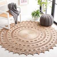SAFAVIEH Natural Fiber Agneta French Country Round Jute Rug - On Sale ...