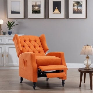 Classic Comfortable Upholstered Accent Chair, Orange - Bed Bath ...