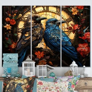 Designart "Crow Celestial Rulers IV" Animals Wall Art Living Room Set ...