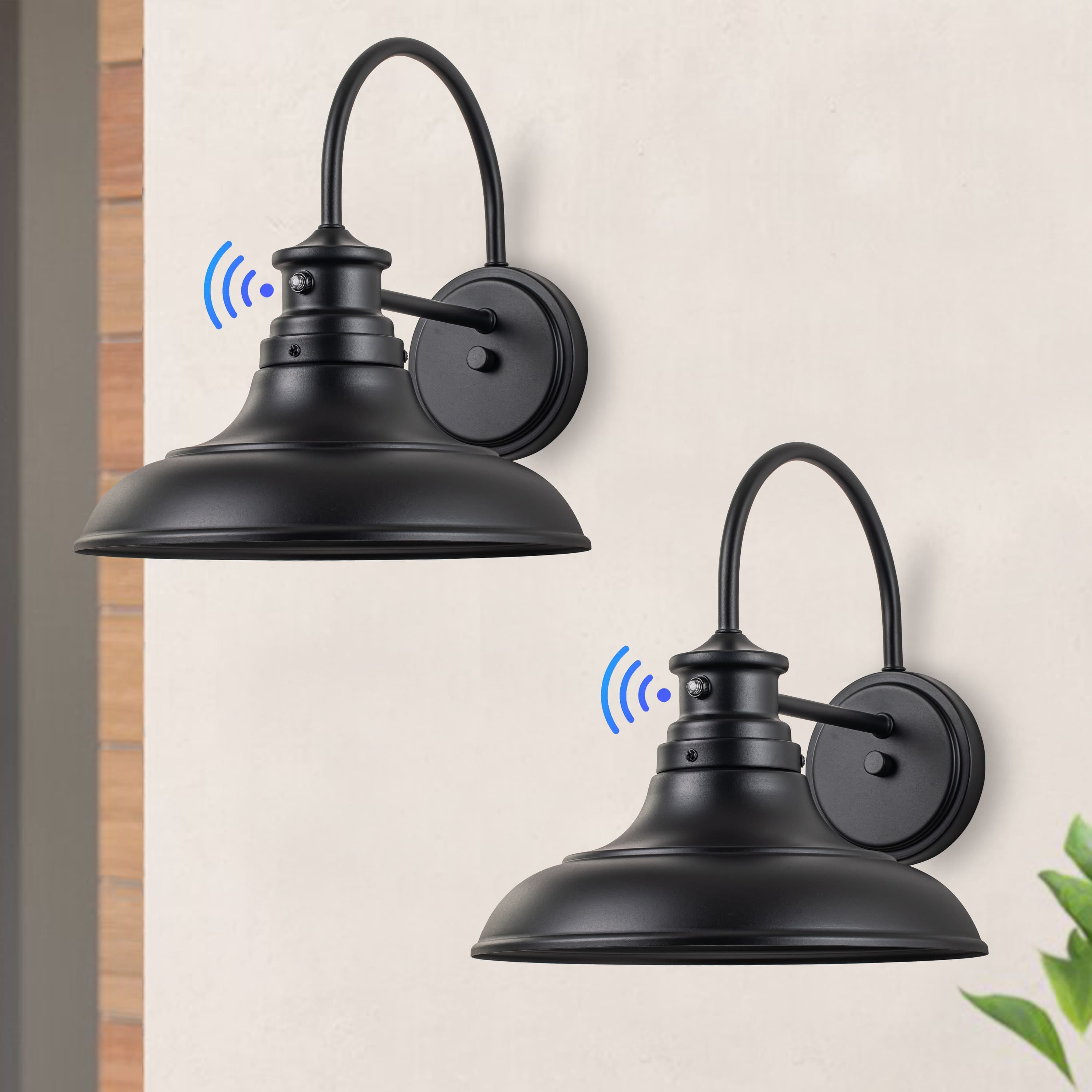 C Cattleya 2-Pack Matte Black Dusk to Dawn Integrated LED Outdoor Barn ...