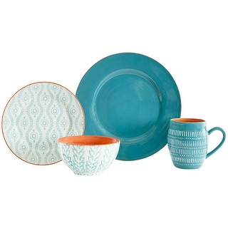 Tangiers Turquoise - 16pc Dinnerware Set - Bed Bath & Beyond - 39963654