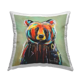 Stupell Contemporary Urban Drip Bear Printed Outdoor Throw Pillow ...