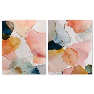 Precious Forms Watercolor Wall Art Set Canvas Print by Art Remedy - Bed ...