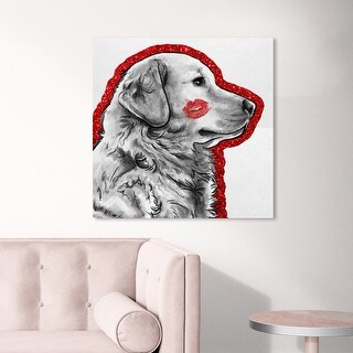 Oliver Gal 'Kissing the Gold RED' Fashion and Glam Wall Art Canvas ...