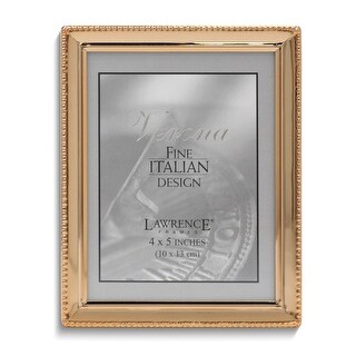 Curata Gold-Tone Polished Beaded 4x5 Photo Frame - Bed Bath & Beyond ...