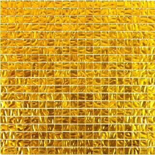 Altin 12 in. x 12 in. Glossy Gold Glass Mosaic Wall and Floor Tile (18. ...