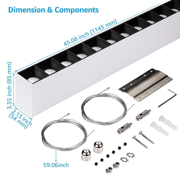 4FT 42W Linkable LED Linear Light, Anti Glare, 4000K Cool White - Bed ...