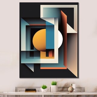 Designart 'Retro Elementary Geometrics III' Modern Geometric Metal Wall ...