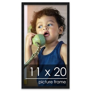11x20 Contemporary Black Complete Wood Picture Frame with UV Acrylic ...