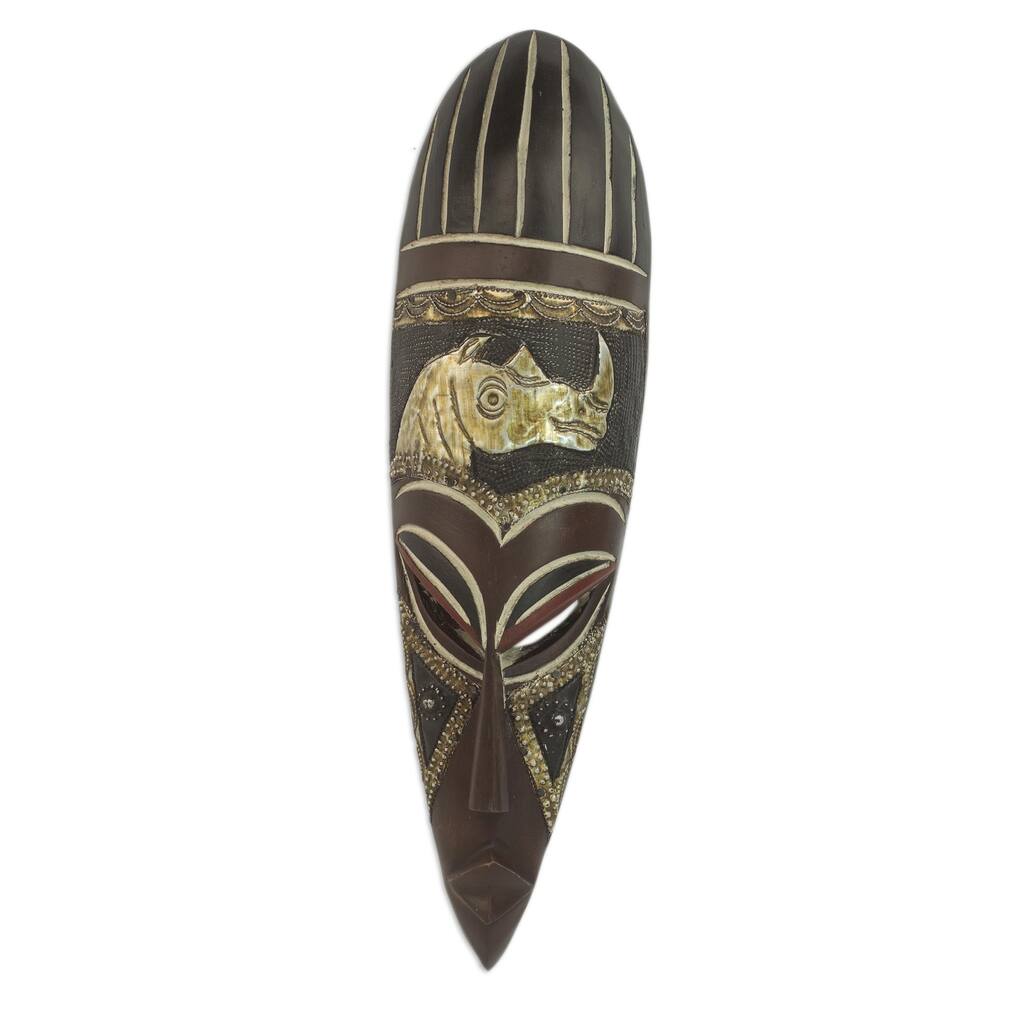 Handmade Rhinoceros Vision Sese Wood African Mask (Ghana) - Overstock ...