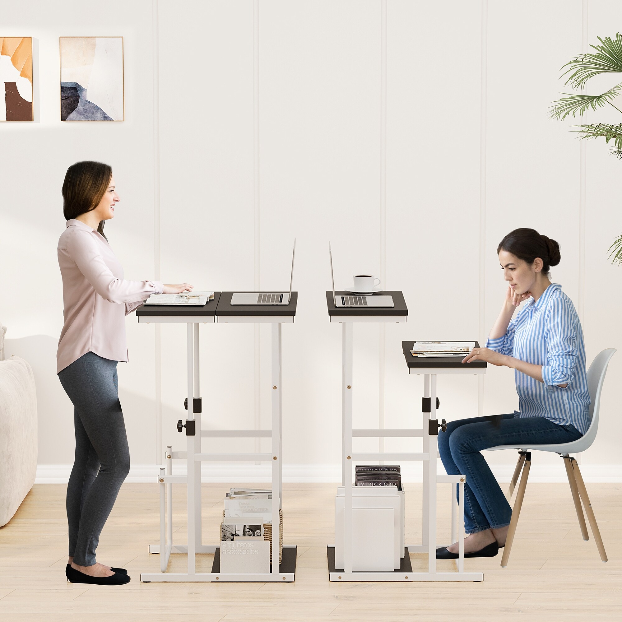 Futzca Standing Desk Adjustable Height Laptop Table Black