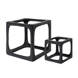 Selena Black Decorative Cube Sculptures, Set of 2 - 7 x 7 x 7 - Bed ...