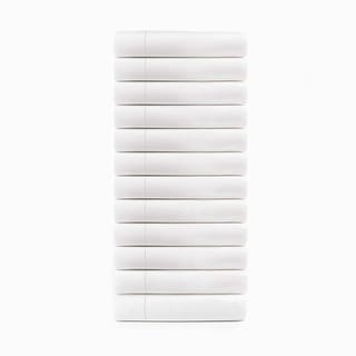 Cotton Blend Hotel Quality White Flat Bed Sheet Set of 12 by Superior - Bed Bath & Beyond - 37933576