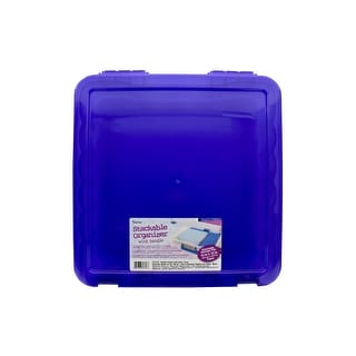 2025-403 darice organizer box stackable w handle 14x14 prpl - Bed Bath ...