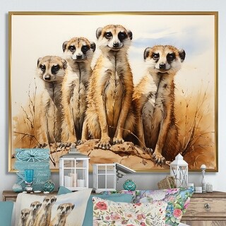 Designart "Africa Meerkats Community I" Animals Framed Wall Art Living ...