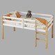 Stylish Rubber Wood Twin Loft Bed, Safety Guard Rails, Low Height ...