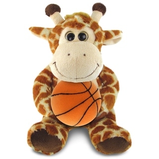DolliBu Cute Sitting Giraffe Stuffed Animal with Basketball Plush Toy ...