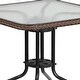 3-piece Metal/ Rattan Patio Dining Set with 28-inch Square Table - 28"W ...