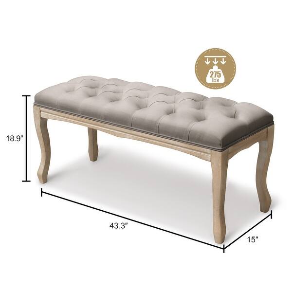 Wooden Upholstered Tufted Bench - Bed Bath & Beyond - 32060560