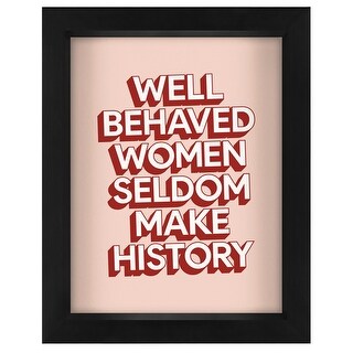 Americanflat Black Framed Shadow Box Sign Decor 'Well Behaved Women ...
