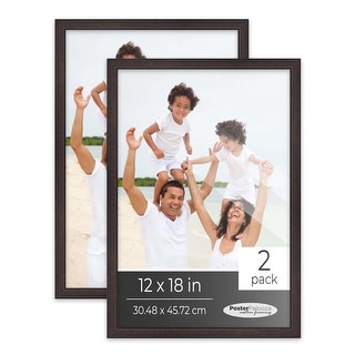12x18 Rustic Brown Picture Frame Set Pack of 2 12x18 Wood Picture ...