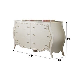 Edalene Pearl White Finish Dresser - Bed Bath & Beyond - 42622160
