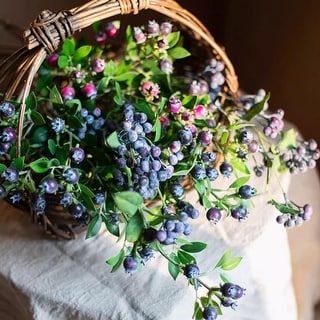 RusticReach Artificial Alpine Blueberry Stem 22.4" Tall - Bed Bath ...