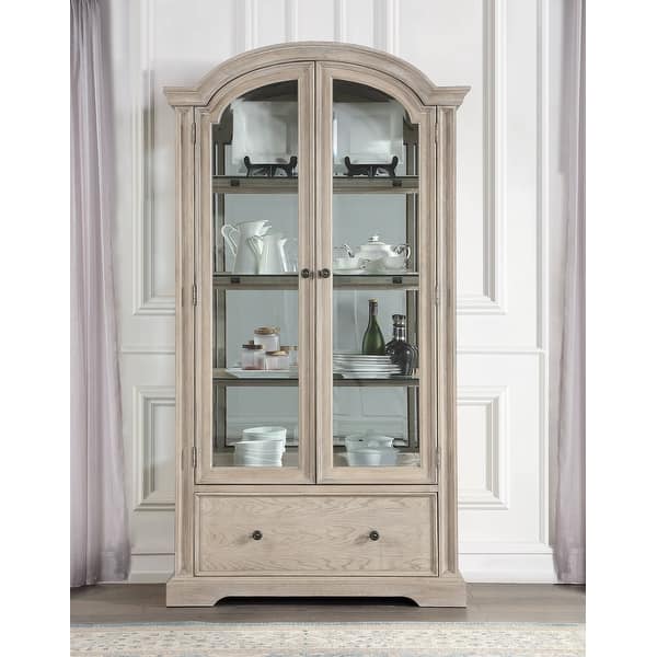 ACME Wynsor Curio Cabinet, Antique Champagne - Bed Bath & Beyond - 37886047