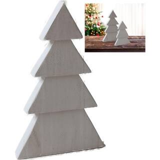 4 Tier White Wooden Tree Christmas Decor - Bed Bath & Beyond - 41366575