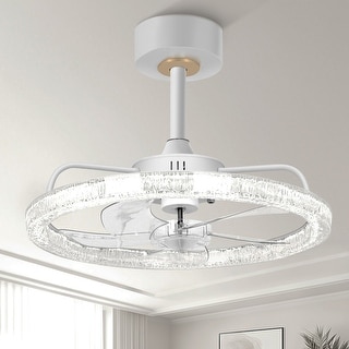 20 in. Indoor Smart White Ceiling Fan with Lights for Bedroom, 6- Speed ...
