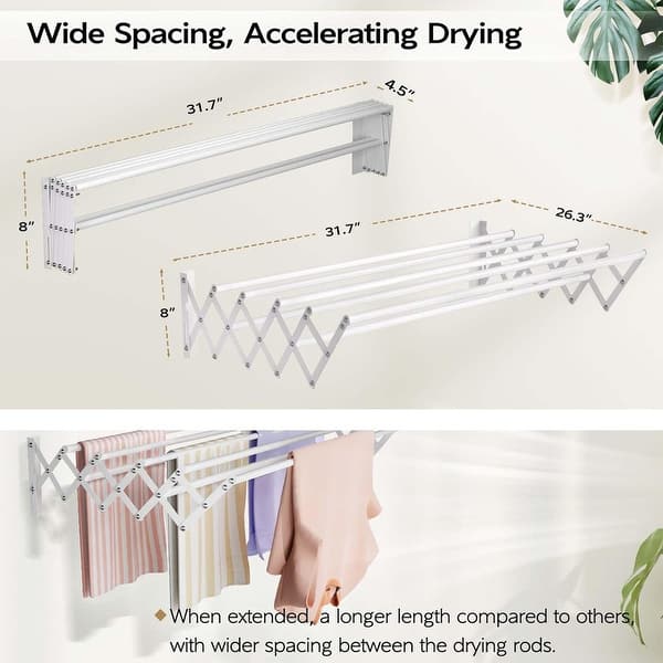 Wall Mounted Drying Rack, Foldable Wall Mounted Drying Rack ...