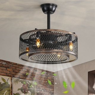 Caged Ceiling Fan with Lights Remote Control - On Sale - Bed Bath ...
