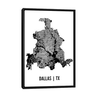 iCanvas "Dallas Map" by Mr. City Printing Framed - Bed Bath & Beyond ...