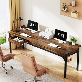 78.74 inch Extra Long 2 Person Double Computer Desk for Home Office ...