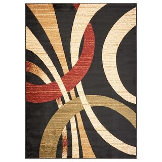 8' x 10' Black Abstract Geometric Area Rug - 3'6" - Bed Bath & Beyond ...