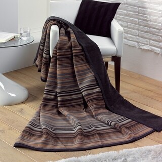 IBENA Messina Chocolate Stria Oversized Throw - Bed Bath & Beyond - 7348654