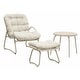 3-Piece Woven Rope Patio,Lounge chair with ottoman and small table ...