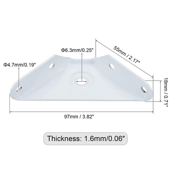 Angle Corner Brackets 55mmx55mm Iron Joining Brace for Bed Edge 12Pcs ...